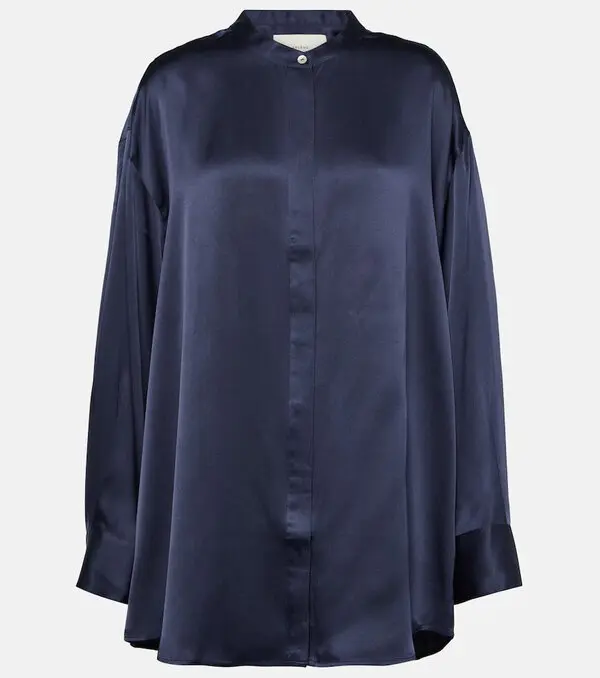 Asceno Mia Silk Shirt - Blue