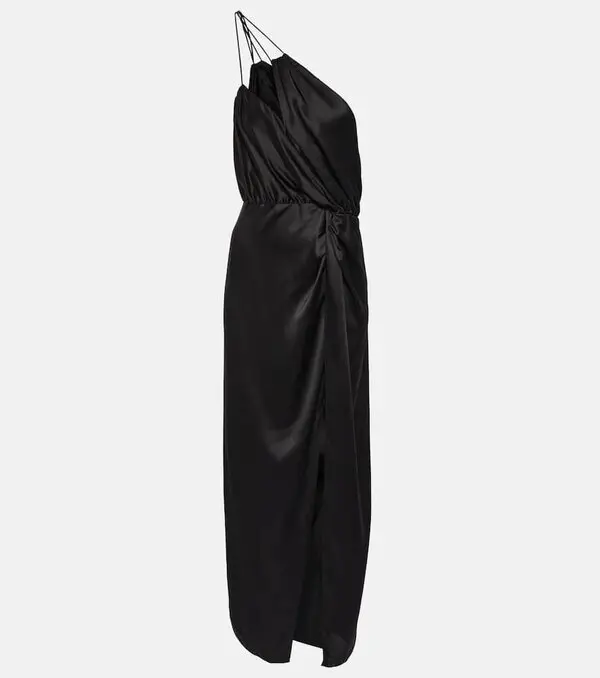 THE SEI One-shoulder Silk Midi Dress