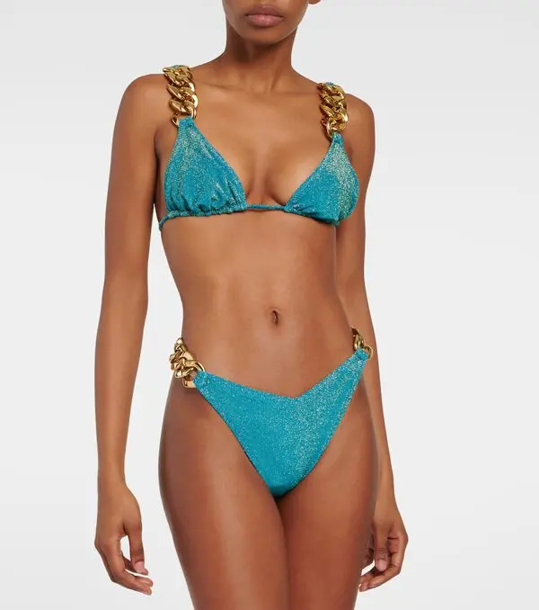 SAME Chain-detail Bikini Bottom - Green