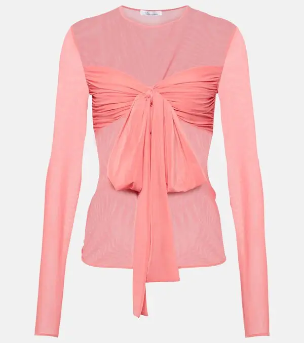 Blumarine Bow-detail Jersey Top