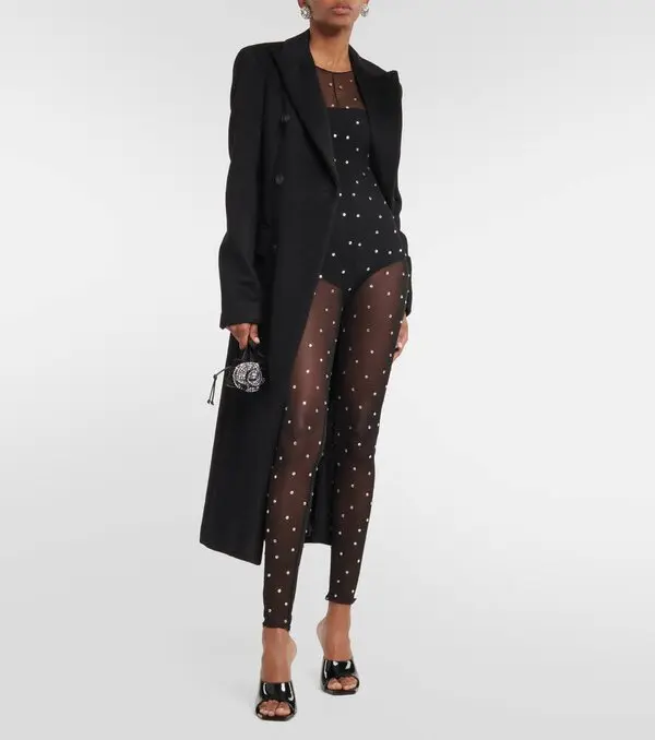 Oseree Gem Embellished Mesh Jumpsuit