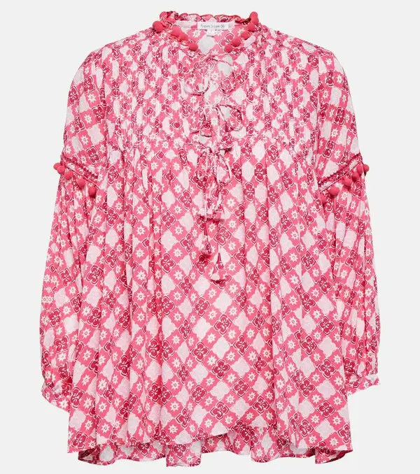 Poupette St Barth Clara Printed Blouse - Pink