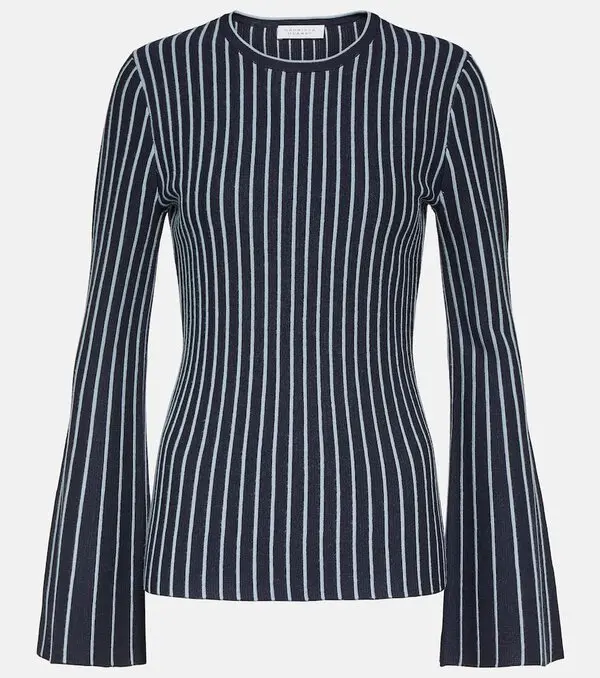 Gabriela Hearst Lorcan Striped Wool And Silk Top