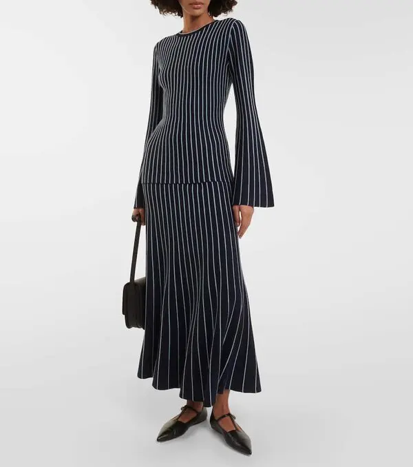 Gabriela Hearst Lorcan Striped Wool And Silk Top