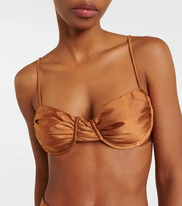 Jade Swim Mia Bikini Top - Brown
