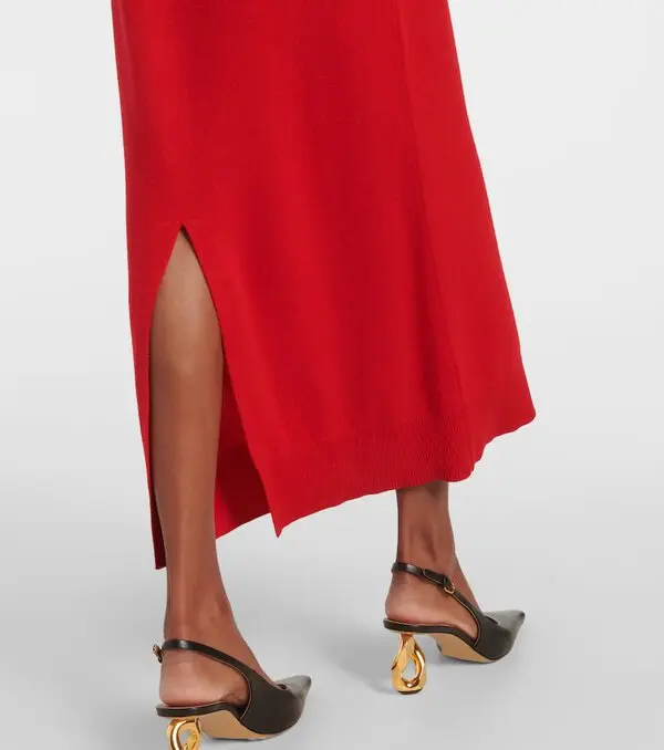 JW Anderson Draped Asymmetric Wool-blend Dress