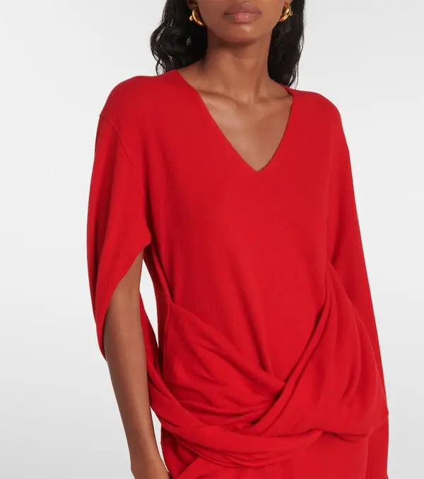 JW Anderson Draped Asymmetric Wool-blend Dress
