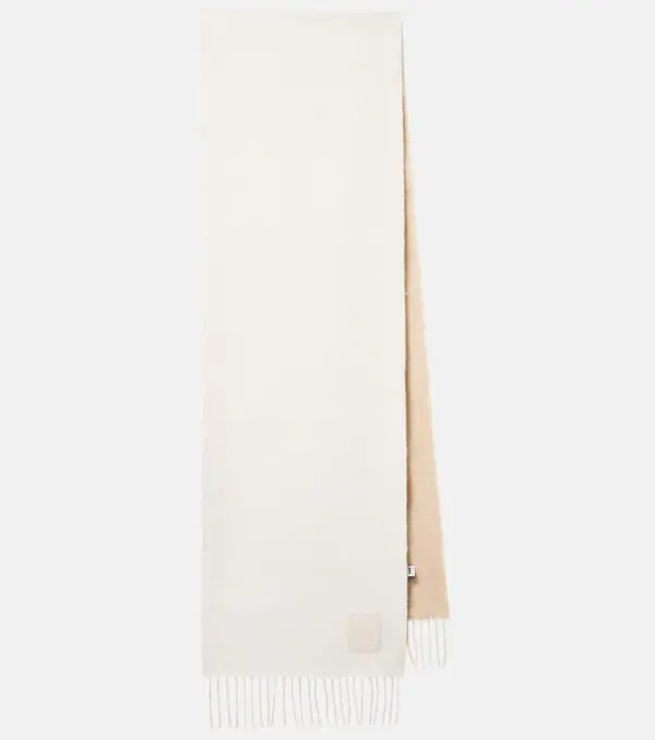 Loewe Wool And Cashmere Scarf - White