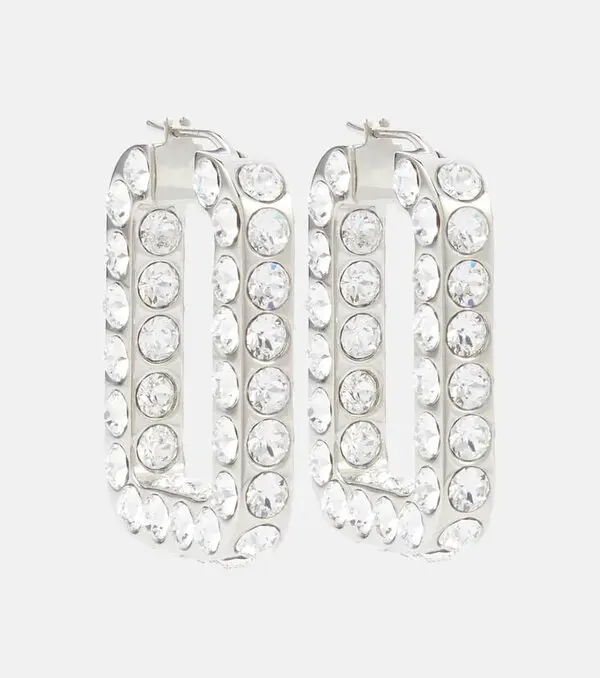 Amina Muaddi Charlotte Embellished Hoop Earrings - Metallic