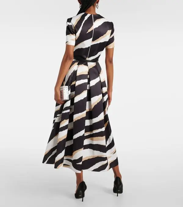 Elie Saab Printed Silk-blend Midi Dress
