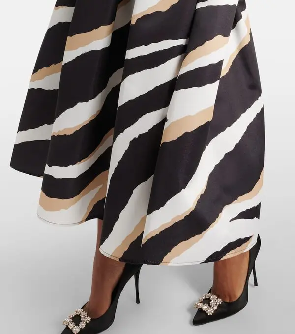 Elie Saab Printed Silk-blend Midi Dress