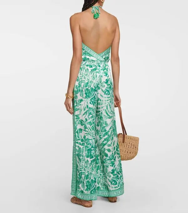 Poupette St Barth Isabelle Halterneck Jumpsuit - Green