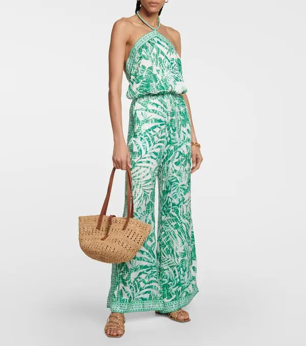 Poupette St Barth Isabelle Halterneck Jumpsuit - Green