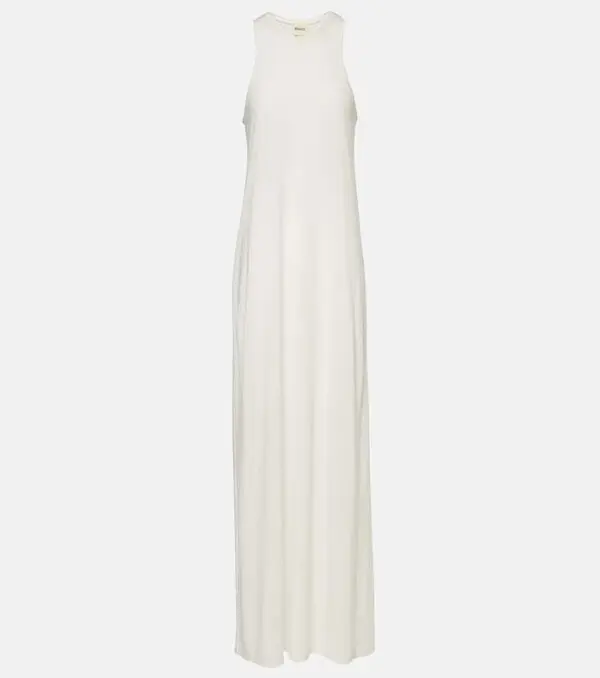 Khaite Vernetta Cotton-blend Jersey Maxi Dress