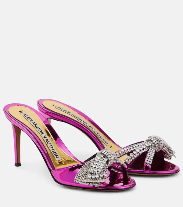 Alexandre Vauthier Shooting Embellished Mules - Pink