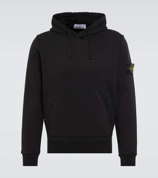 Stone Island Compass Cotton Jersey Hoodie - Black