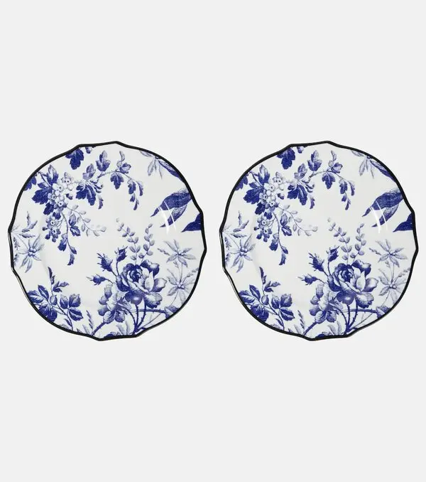 Gucci Herbarium Set Of 2 Dessert Plates - Blue