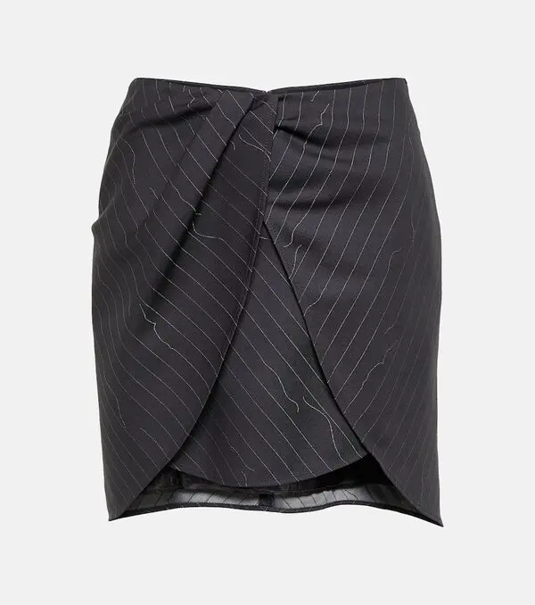 Off-White Pinstripe Asymmetric Miniskirt