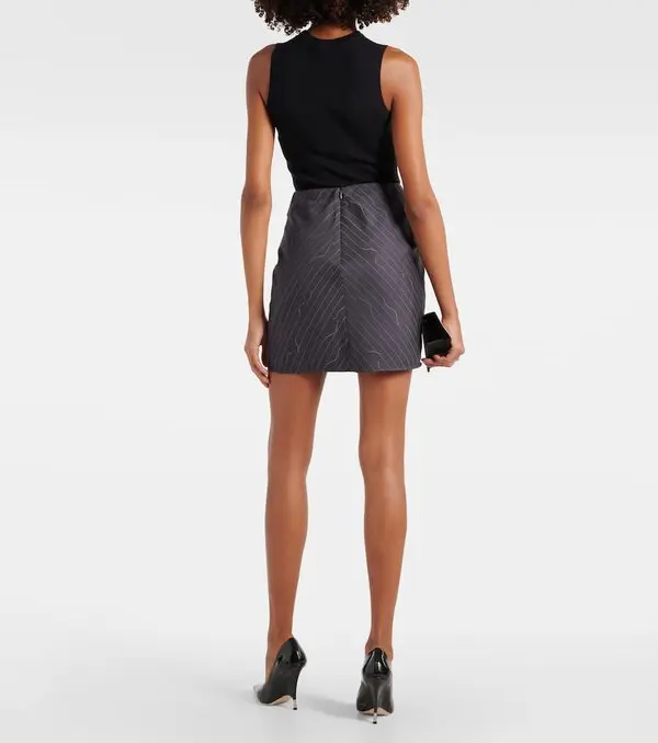 Off-White Pinstripe Asymmetric Miniskirt