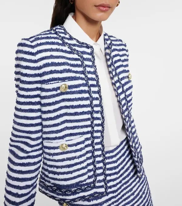 Rebecca Vallance Matteo Striped Boucle Jacket