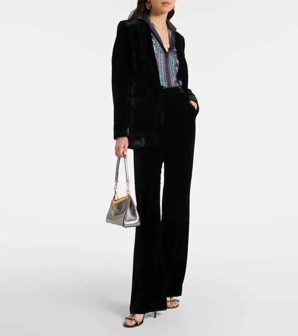 Etro Velvet Straight Leg Trousers