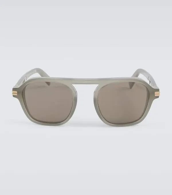 Zegna Aurora Ii Flat-top Sunglasses - Grey