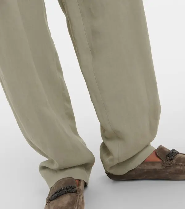 Brunello Cucinelli Twill Wide-leg Pants