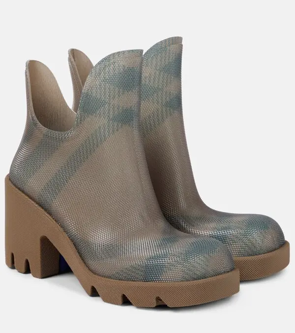 Burberry Check Ankle Boots - Pink