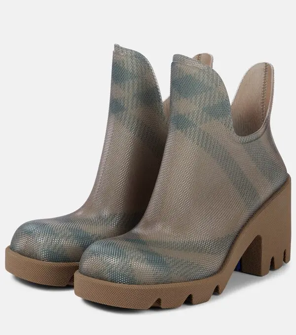 Burberry Check Ankle Boots - Pink