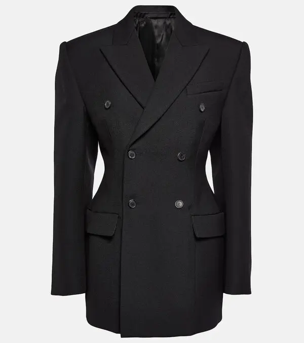 Wardrobe.NYC Wool Double-breasted Blazer - Black