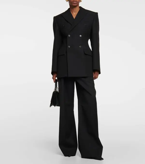 Wardrobe.NYC Wool Double-breasted Blazer - Black