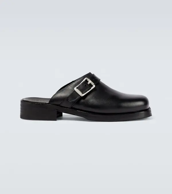 Our Legacy Camion Leather Mules - Black
