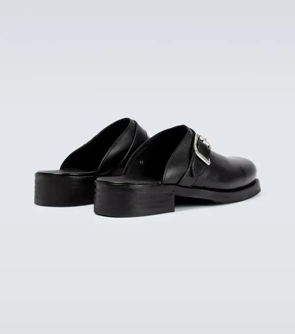 Our Legacy Camion Leather Mules - Black