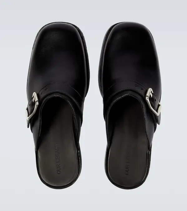 Our Legacy Camion Leather Mules - Black