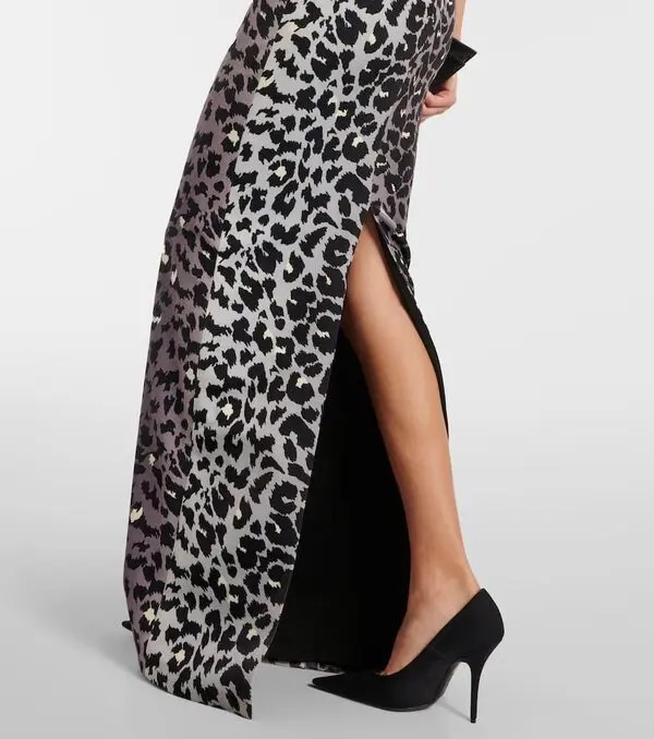 Alex Perry Leopard-print Velvet Gown