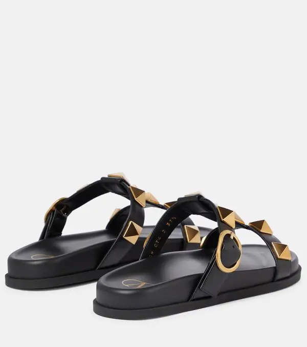 Valentino Garavani Roman Stud Leather Slides