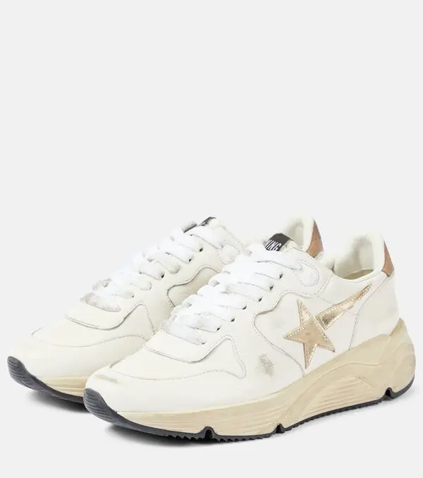 GOLDEN GOOSE Running Sole Leather Sneakers - White