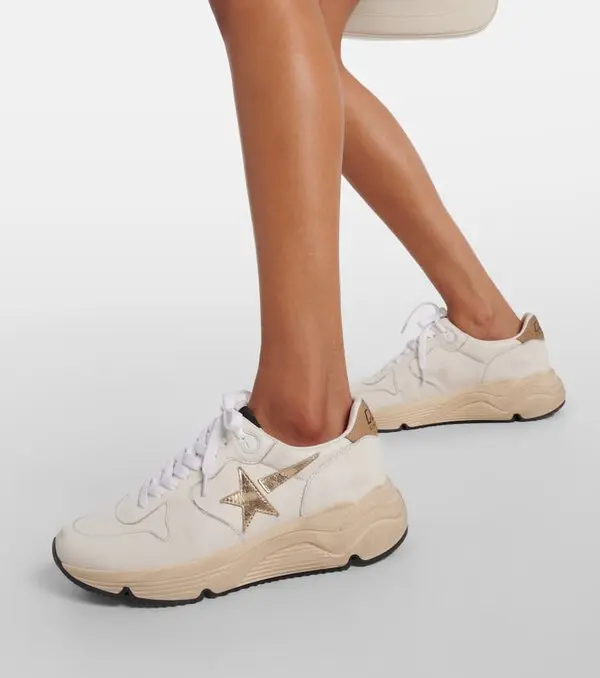 GOLDEN GOOSE Running Sole Leather Sneakers - White