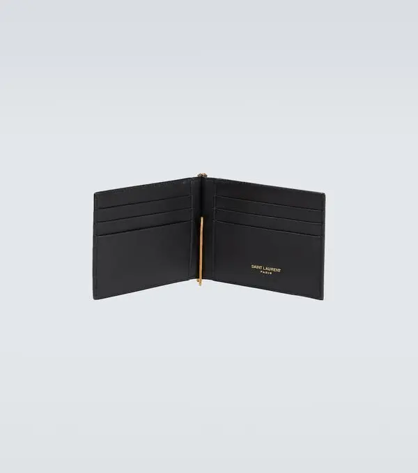 Saint Laurent Cassandre Croc-effect Leather Wallet