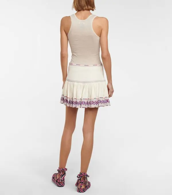 MARANT ETOILE Tyruss Embroidered Cotton Miniskirt