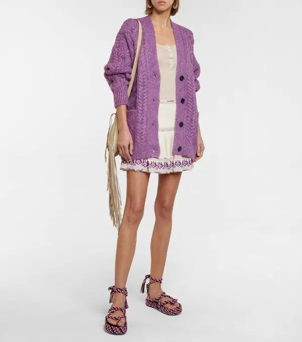 MARANT ETOILE Tyruss Embroidered Cotton Miniskirt