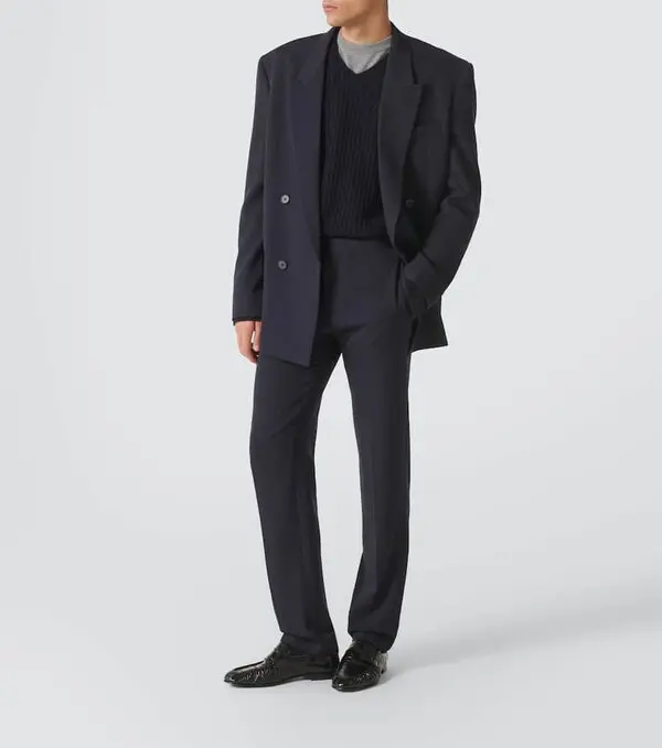 THE ROW Soft Paneled Leather Loafers