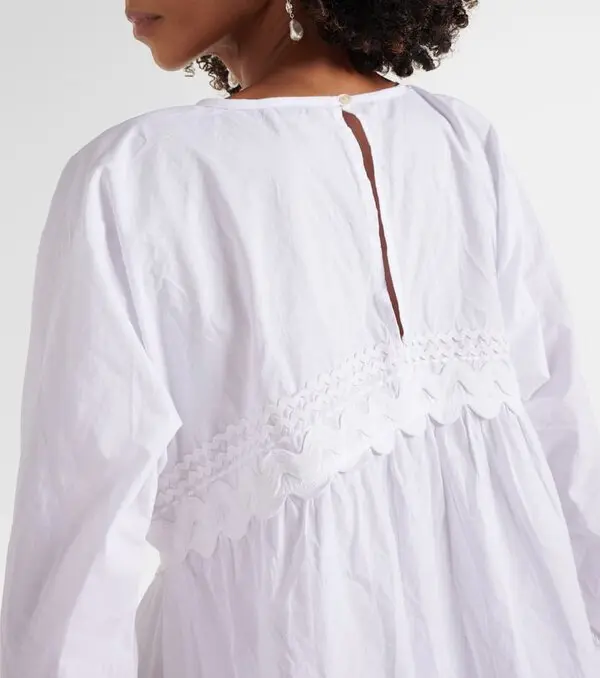 JULIET DUNN Embroidered Cotton Poplin Mini Dress