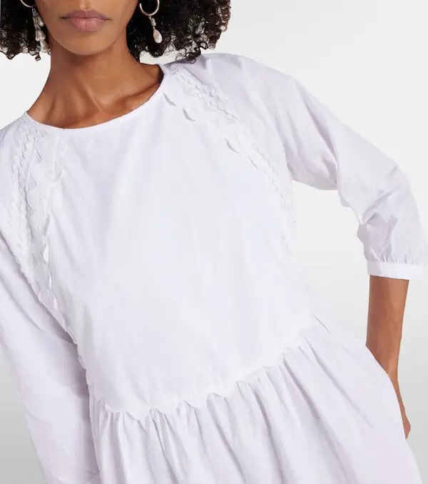 JULIET DUNN Embroidered Cotton Poplin Mini Dress