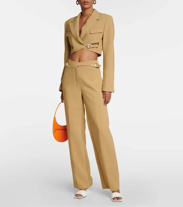 DION LEE Interlock High-rise Wide-leg Pants