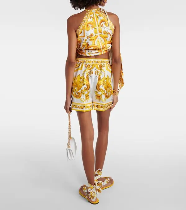 Dolce & Gabbana Majolica Silk Satin Top
