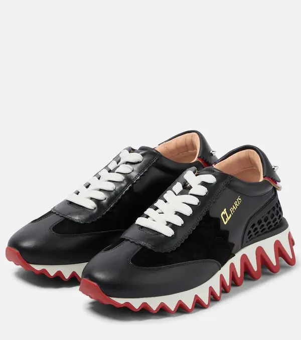 CHRISTIAN LOUBOUTIN Loubishark Leather Sneakers - Black