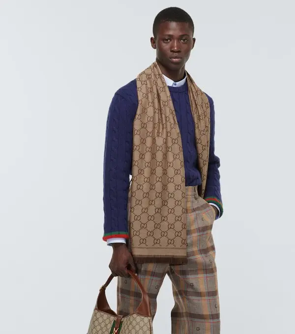 Gucci Gg Wool Jacquard Scarf