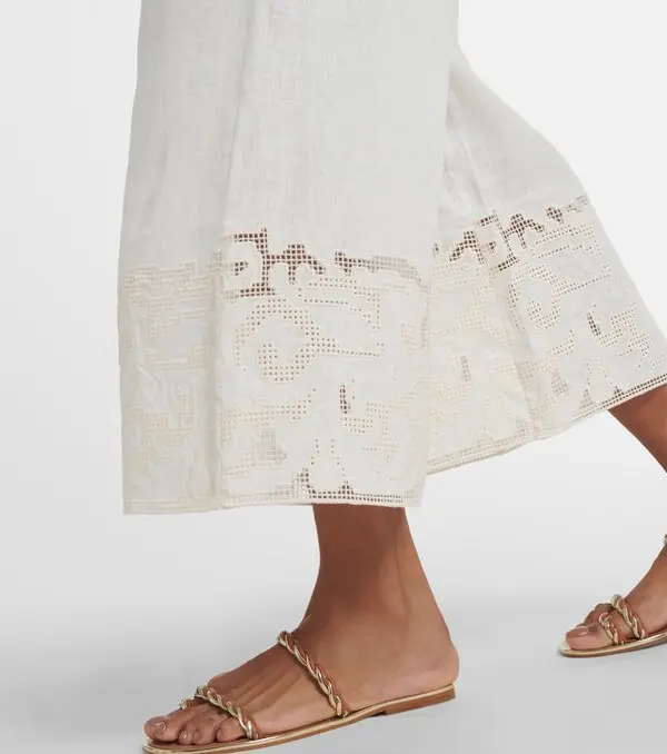 ALEMAIS Embroidered Linen Culottes