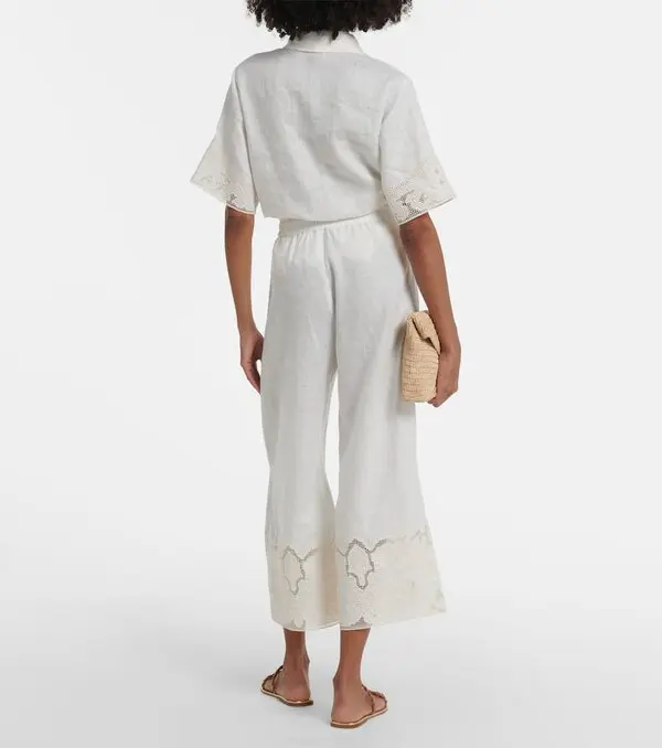 ALEMAIS Embroidered Linen Culottes